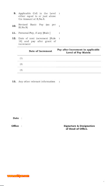 TN 7th PAY - New Fixation Form as per G.O 303 & Model Form (Empty ...