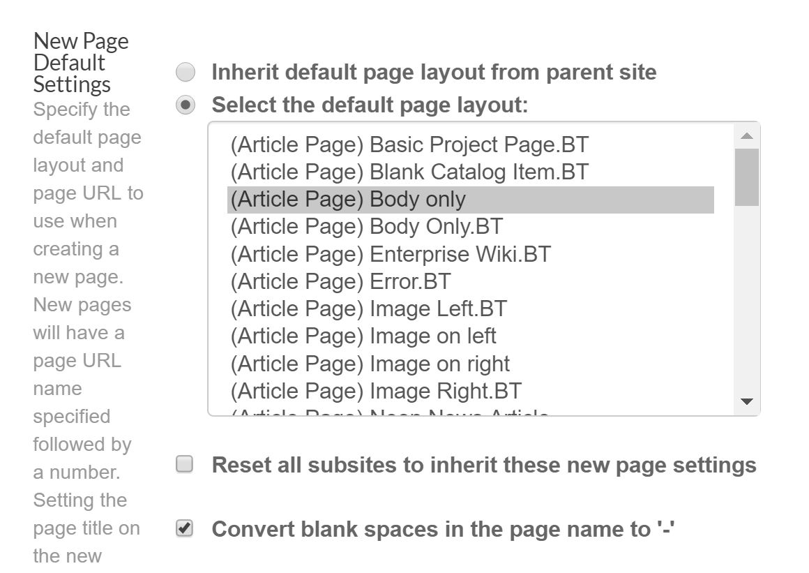 Sean Regan's Development Blog: New Page Default Settings for Add a Page ...