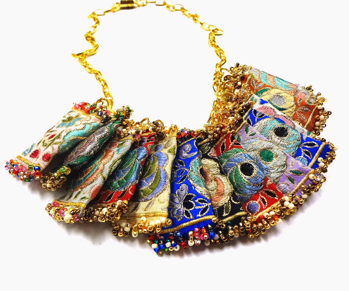 Carmi's Art: Brocade Ribbon Beads/Pendants