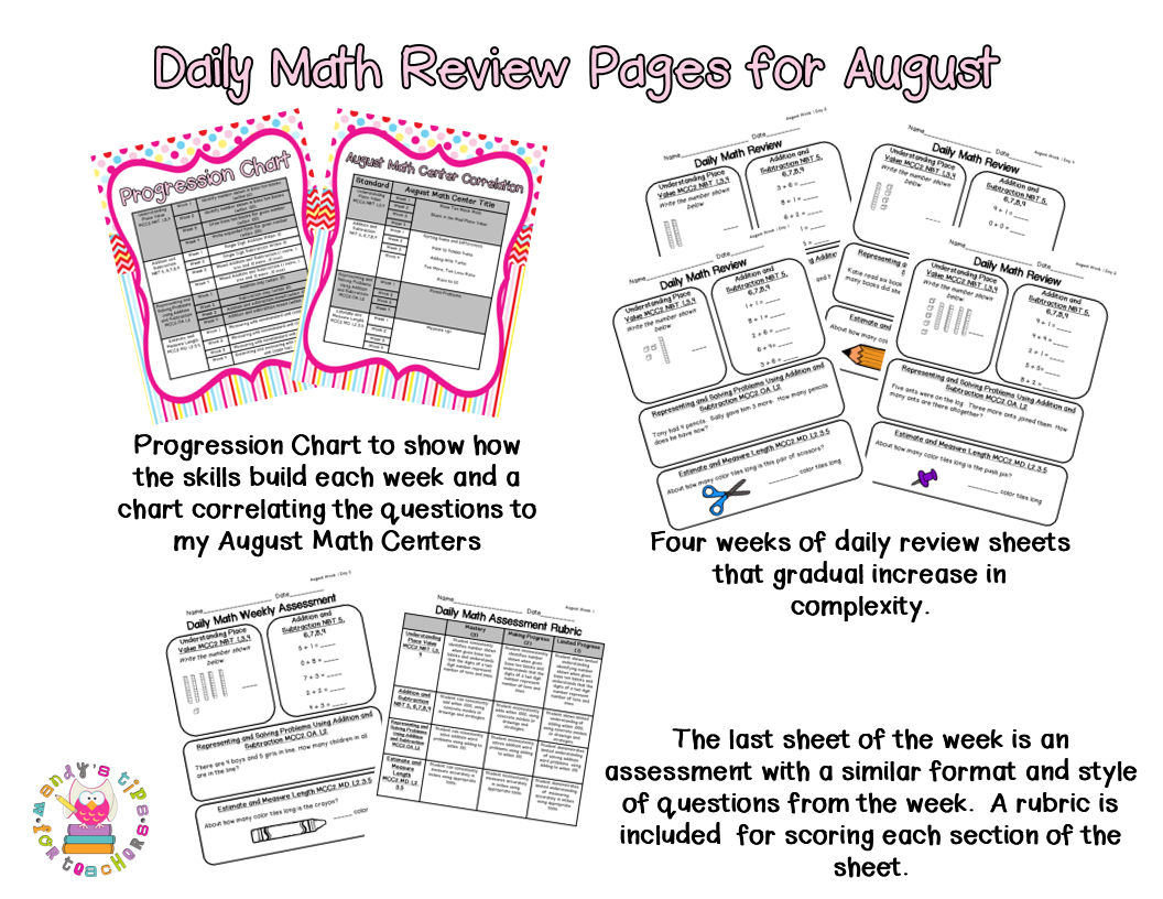 Daily Math Review Pages (Part 2) - Mandy's Tips for Teachers