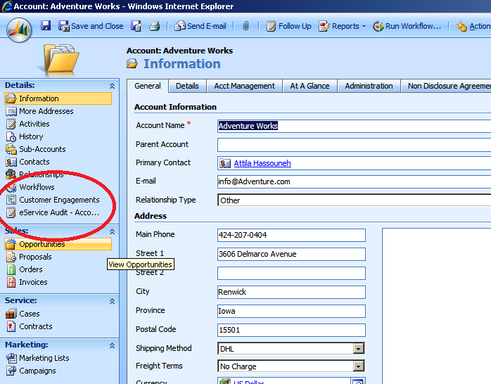 Display Order of Left Nav links in entity forms