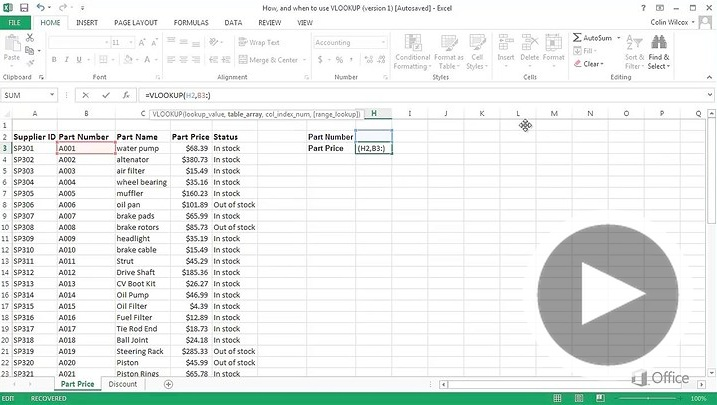 Raj Excel: Video: VLOOKUP: When and how to use it