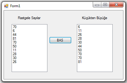 Visual Basic: Visual Basic.Net--Bubble Sort Sıralaması