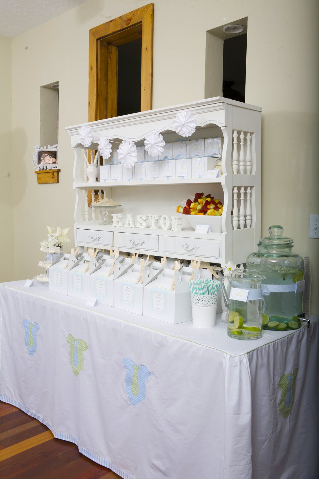 Kara's Party Ideas Little Guy In A Tie Baby Blessing Party | Kara's ...