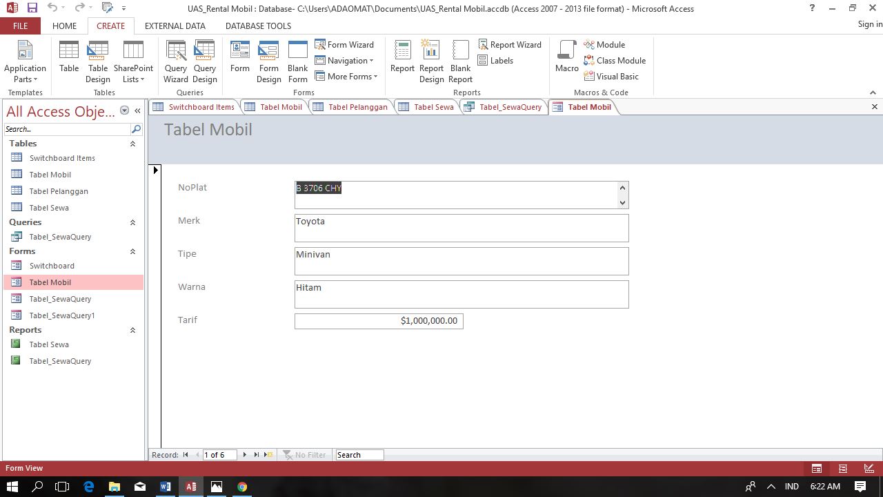 ADAOMAT: Perancangan Database Rental Mobil