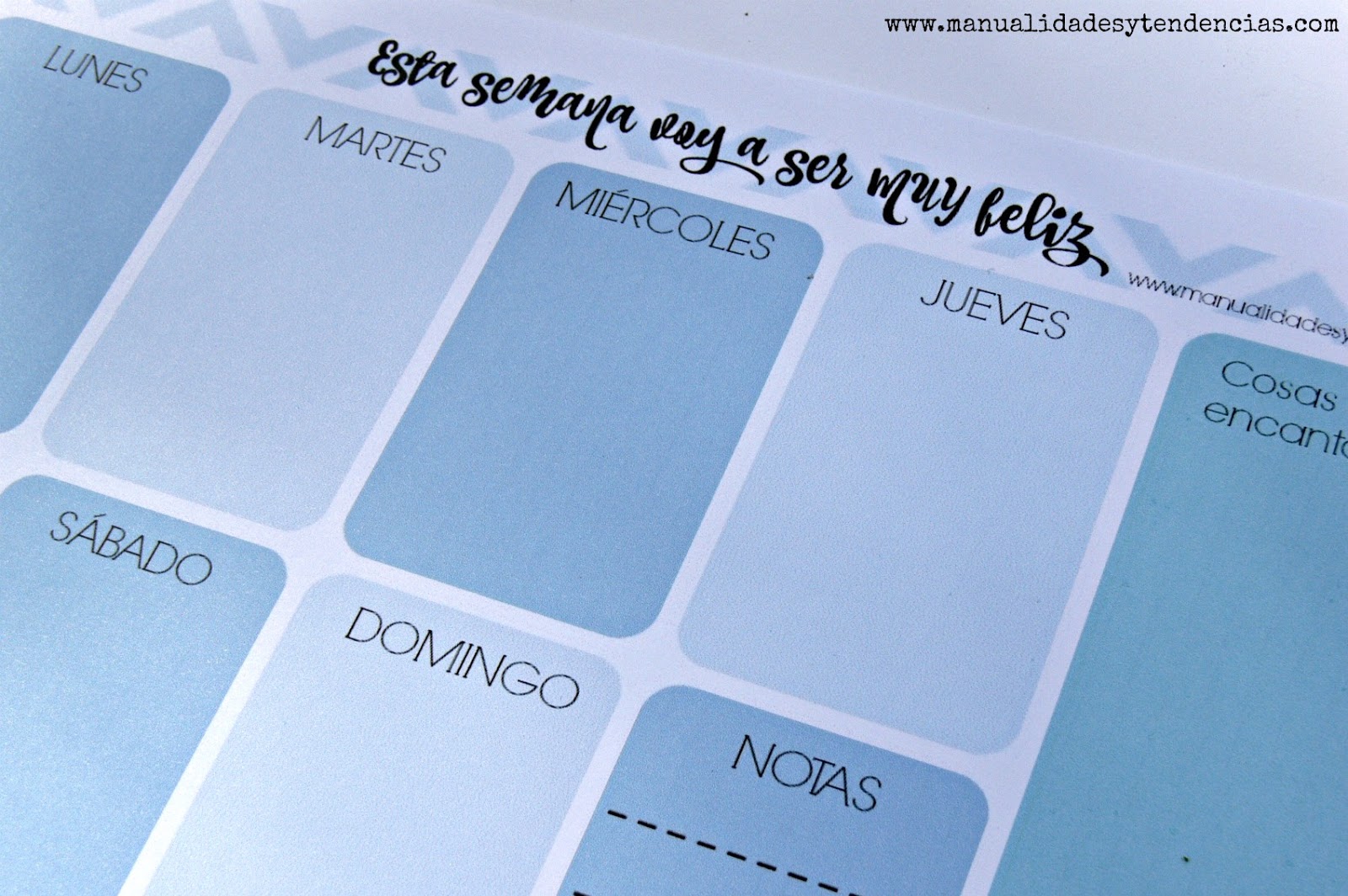 Manualidades y tendencias: Organizadores semanales imprimibles gratis