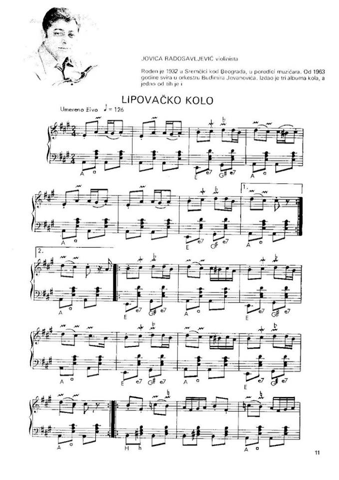 NOTE | DOMACE I STRANE: LIPOVAČKO KOLO NOTE AKORDI TEKST