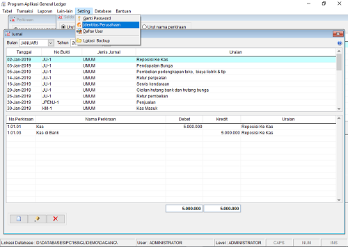 Software Pengolahan Data: Aplikasi General Ledger
