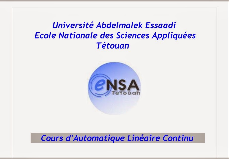 Cours d'Automatique Linéaire Continu - CI1 - Mécatronique ...