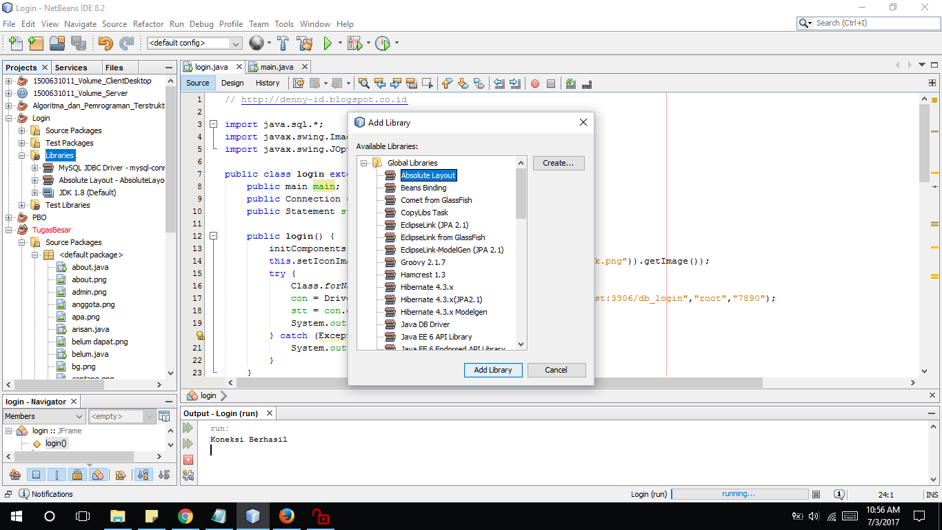 Membuat login dengan database mysql pada java | Download Source Code ...