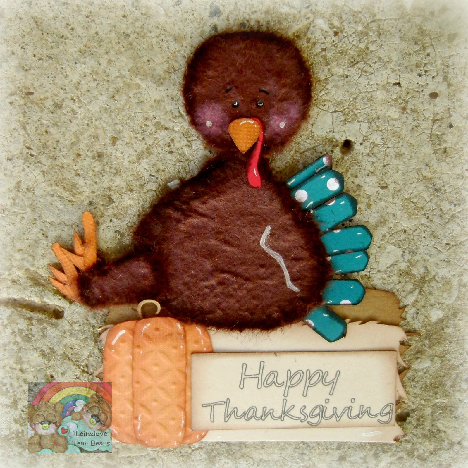 Leinzlove Tear Bears: Tear Bear Turkey Thanksgiving Card