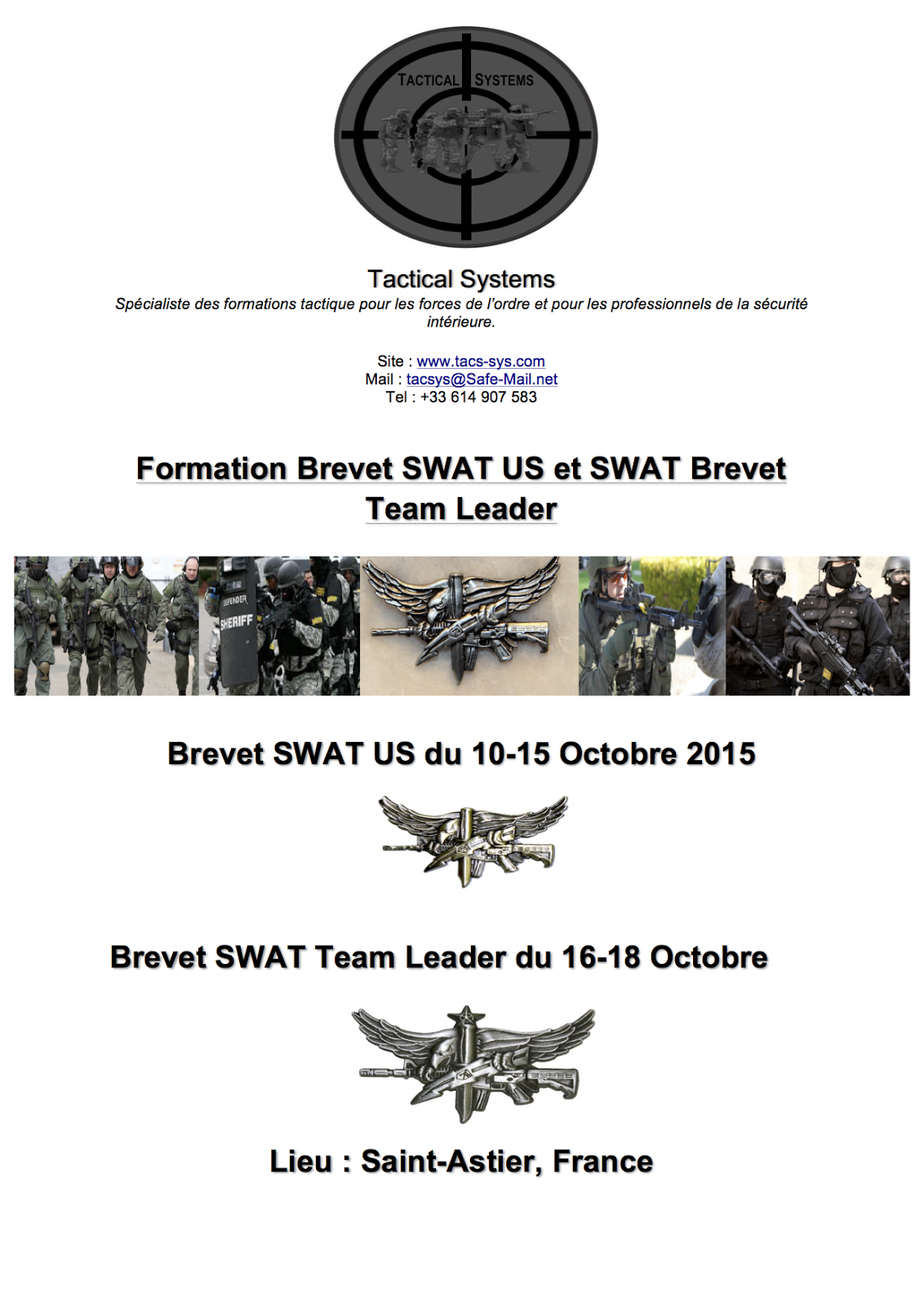 Gare Militari: Formation Brevet SWAT US 10-15 october 2015 et SWAT ...