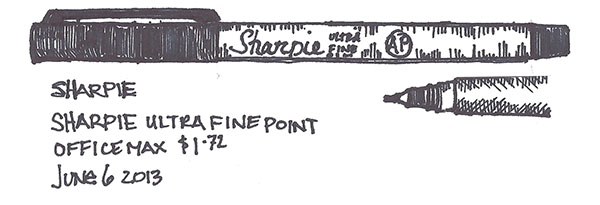 a pen a day: pen 06: sharpie ultra fine point
