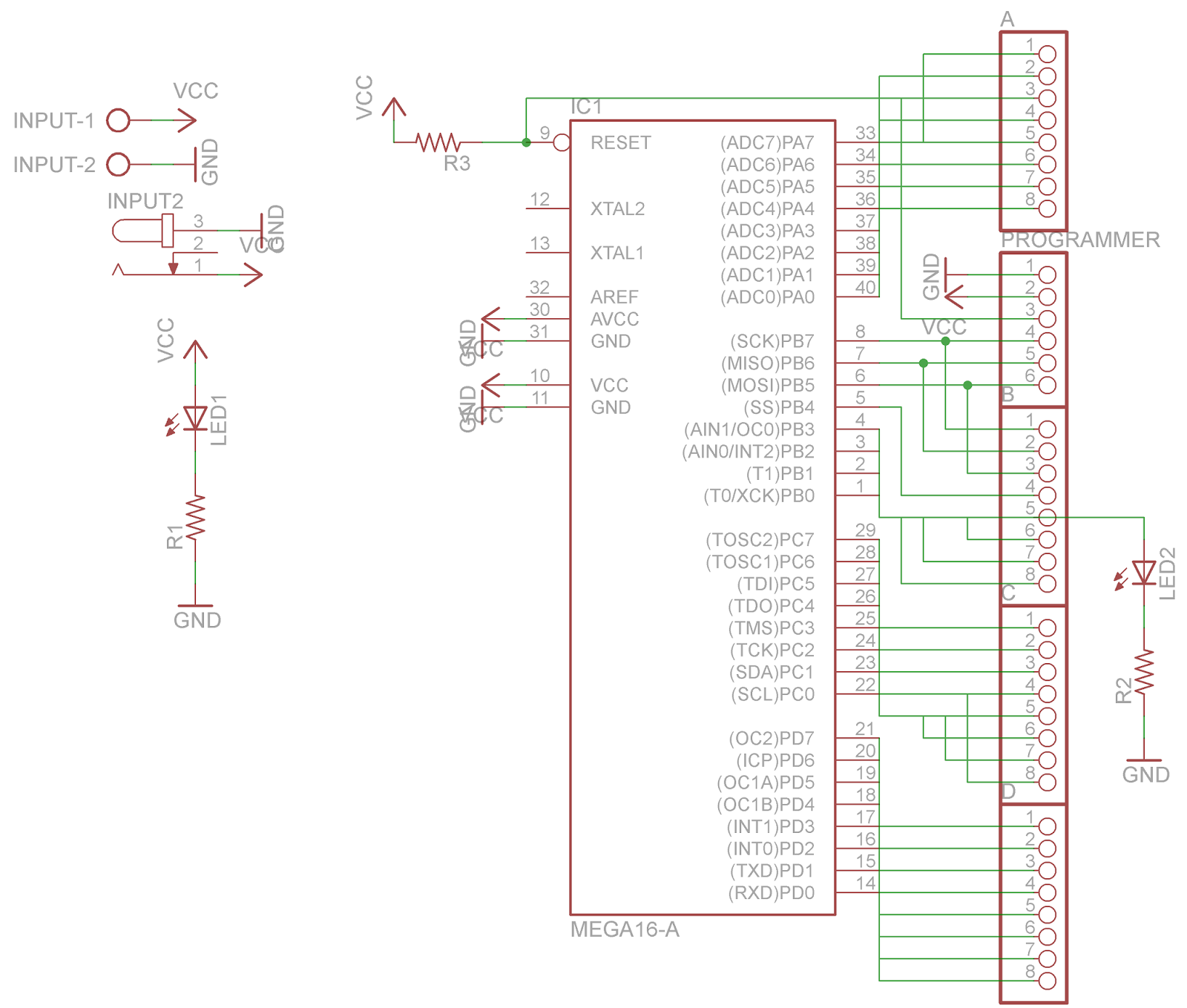 Amr M. Elsayed's Personal Blog: ATmega16 small development board "PCB"