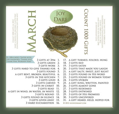 Faith Hope & Cherrytea: 1000 Gifts: March Gratitude Prompts 2013