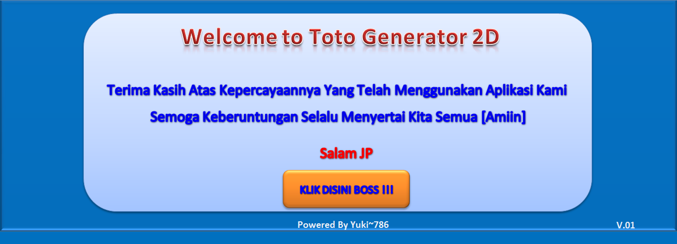 TOTO GENERATOR 2D: Galery Aplikasi