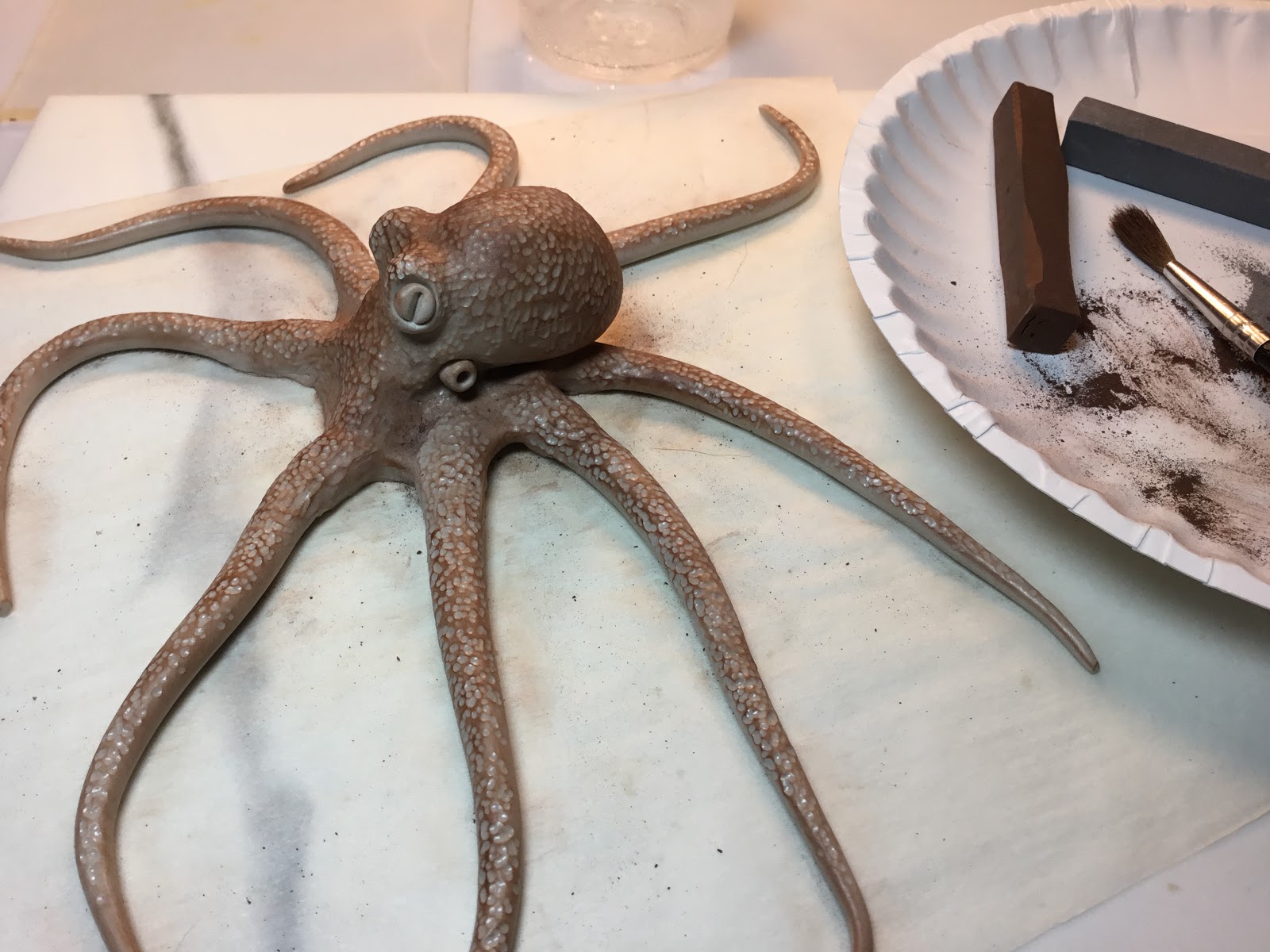 Evie’s Adventures With Polymer Clay: Octopus with Ocean Reef Bowl