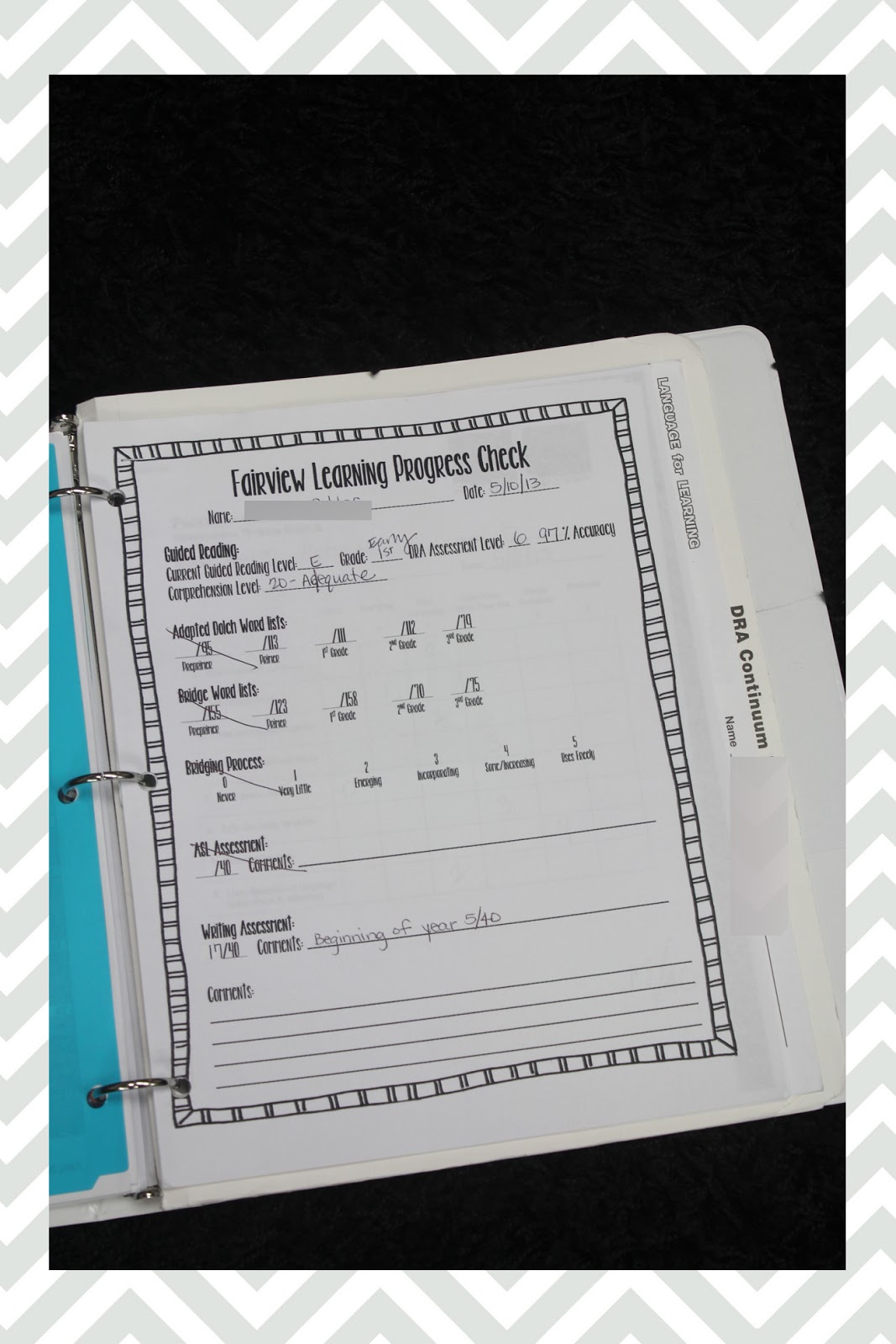 A View Into My Classroom: Student Progress Notebooks