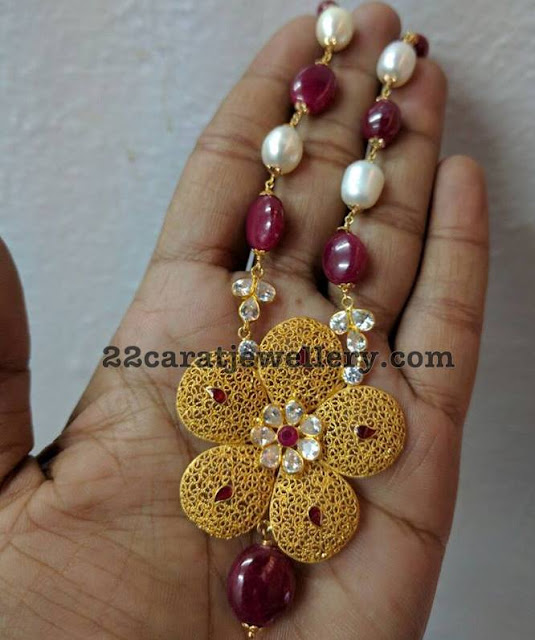 Simple Flower Locket for Kids - Jewellery Designs