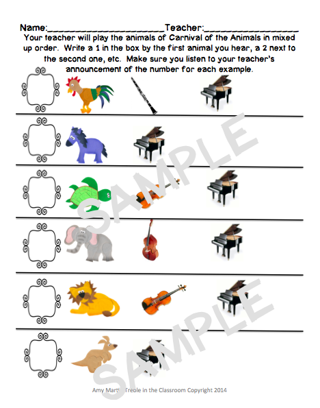 Treble in the Classroom: Carnival of the Animals Listening Unit in 1st ...