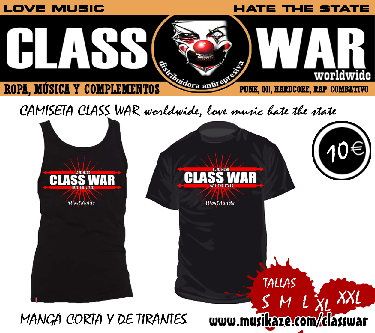 CLASS WAR WORLDWIDE: CAMISETAS