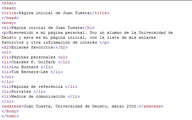 TIC's Colegio Puerto Natales - Chile: Ejercicios HTML - Aplicación de ...