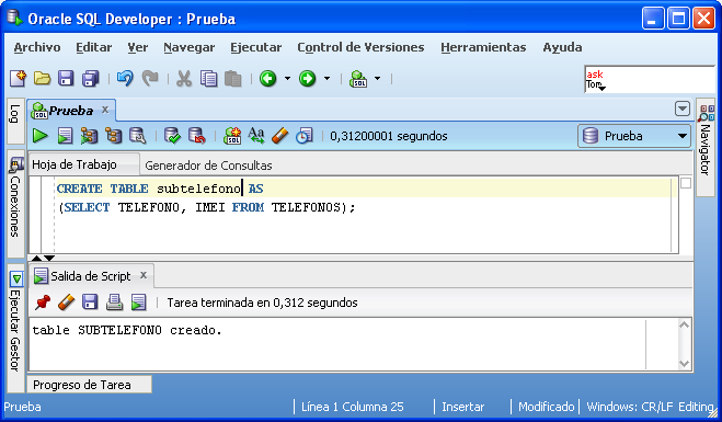 Right Now!: Crear tabla desde un select en Oracle