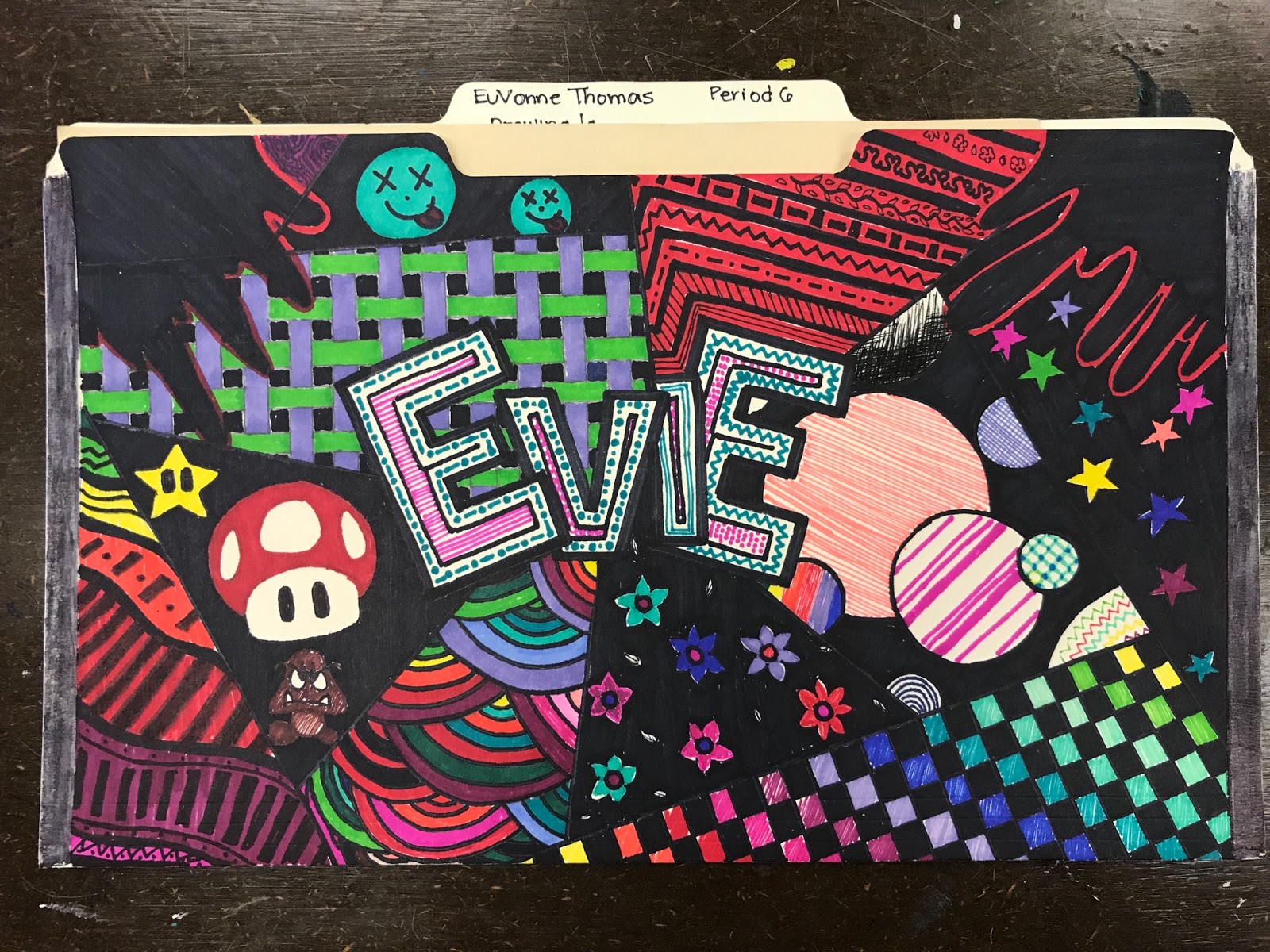 Mini portfolio name design assignment student work