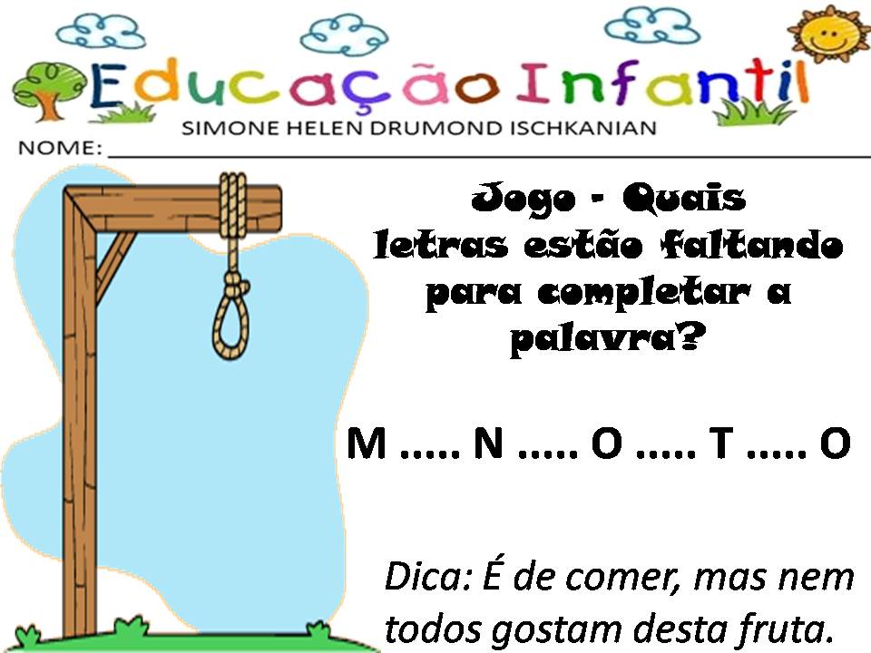 Jogo Da Forca Para Imprimir - RETOEDU