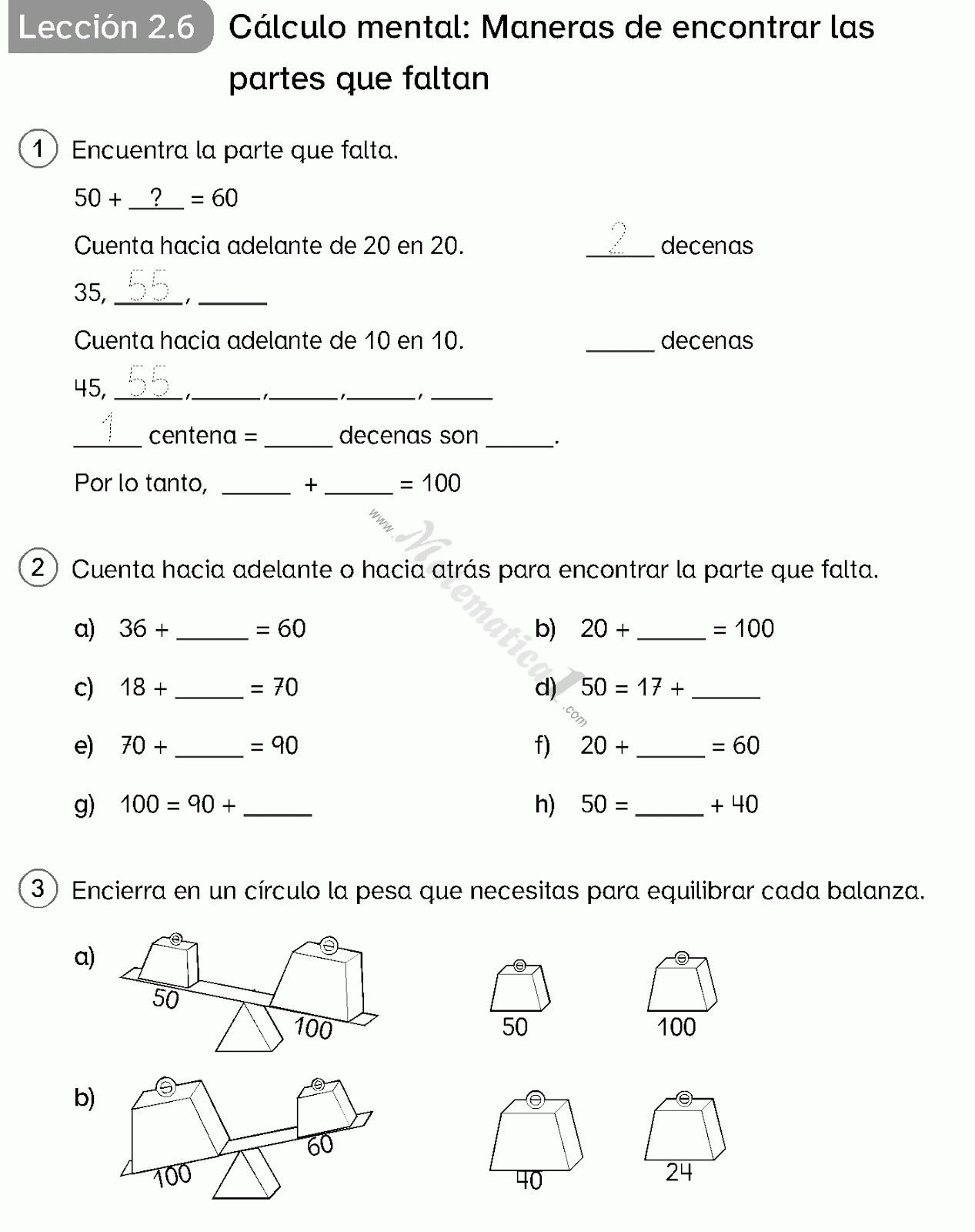 CALCULO MENTAL EJEMPLOS RESUELTOS DE MATEMATICA 3–TERCERO BASICO PDF