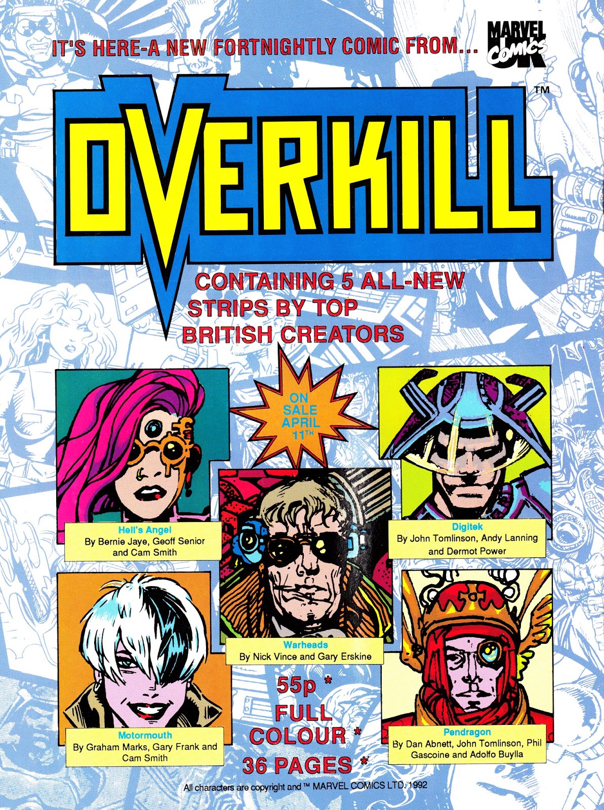 STARLOGGED - GEEK MEDIA AGAIN: 1992: OVERKILL LAUNCH AD (Marvel UK)