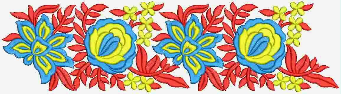 EmbDesignTube: Charming Color Embroidery Lace Border Designs