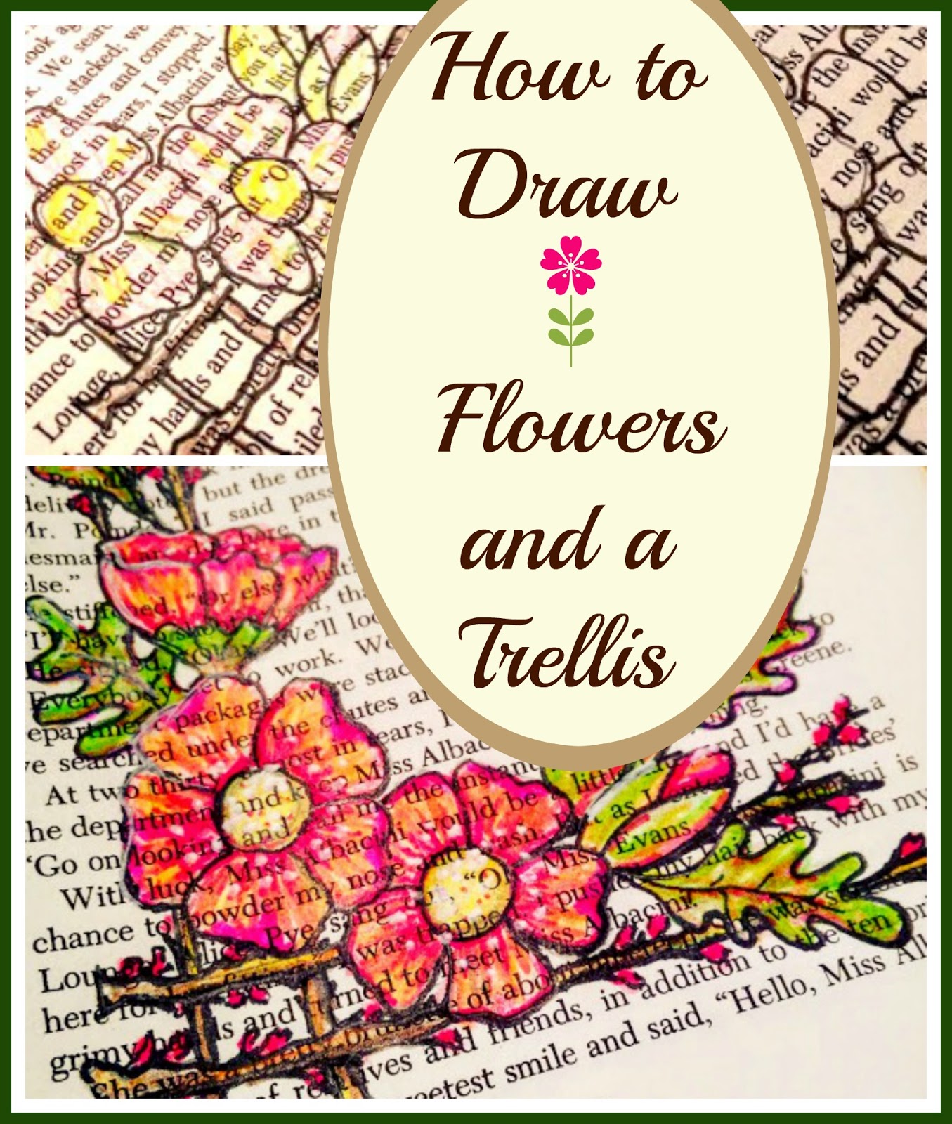 How to Draw Pretty Flowers on a Trellis