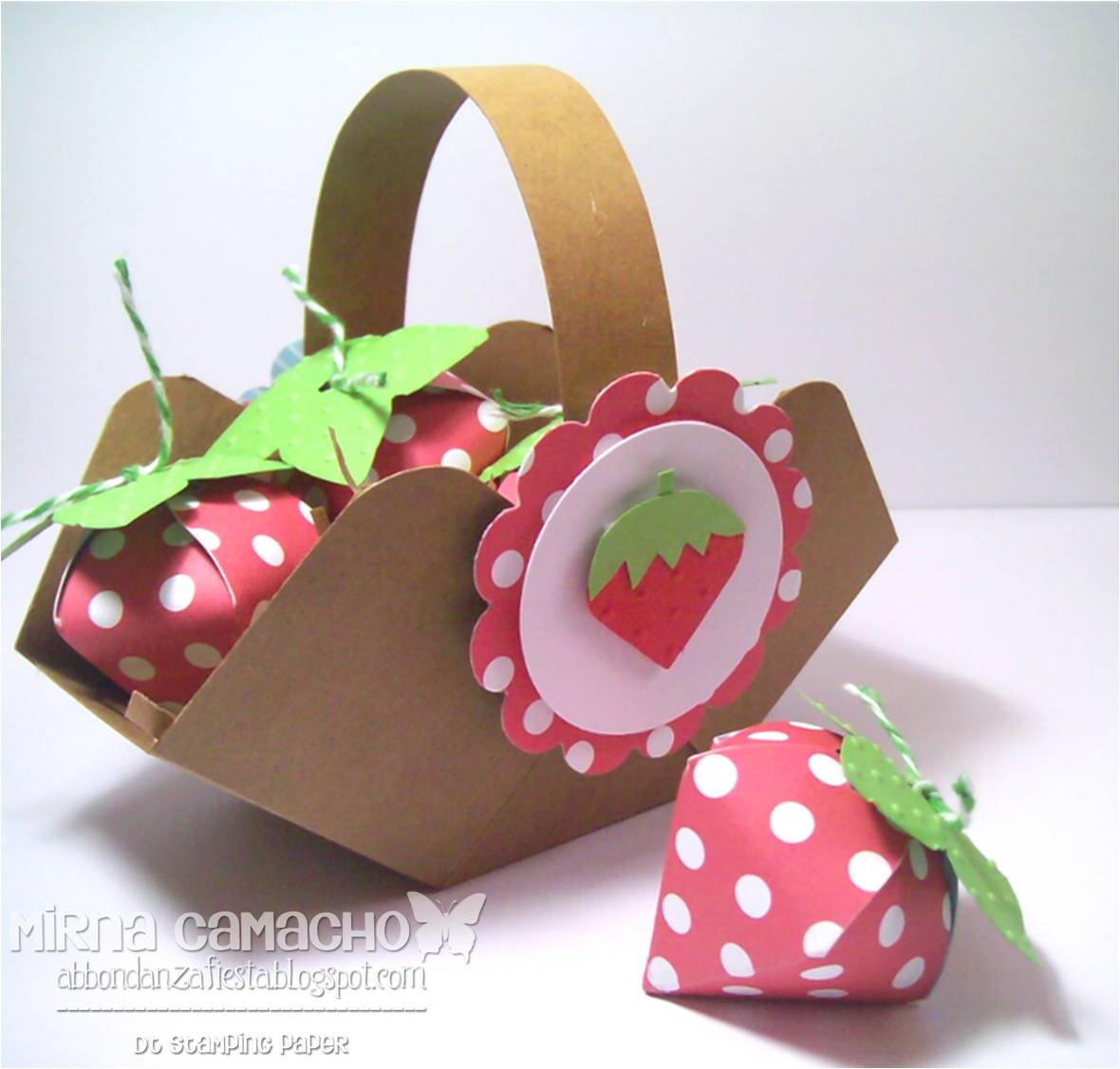 Stamping Paper: Canasta con Fresas