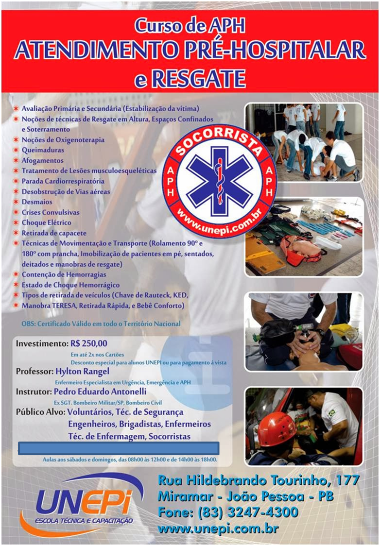 Blog Laercio Silva: Curso de APH e Resgate