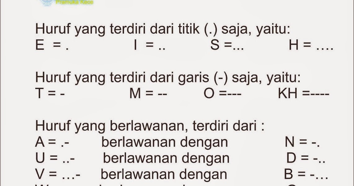Pramuka SMPN 30 Medan: Cara Cepat Menghafal Sandi Morse