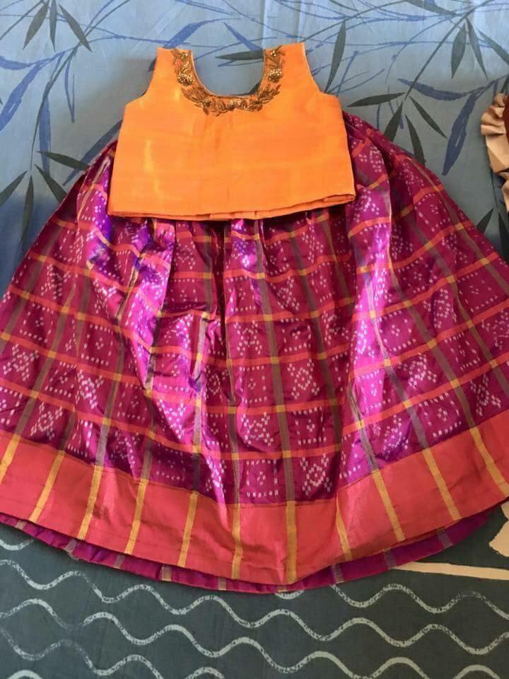 Pink Color Combination Grand Traditional Pattu Pavadai / pattu langa ...