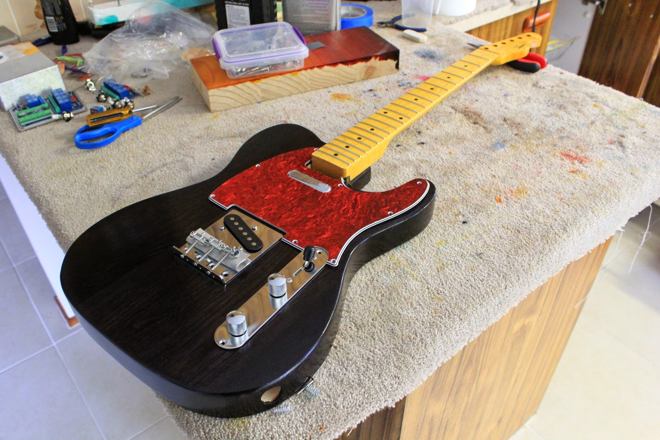 Guitar Kit Builder: Black Ash Telecaster: Headstock Decal and Pickguard