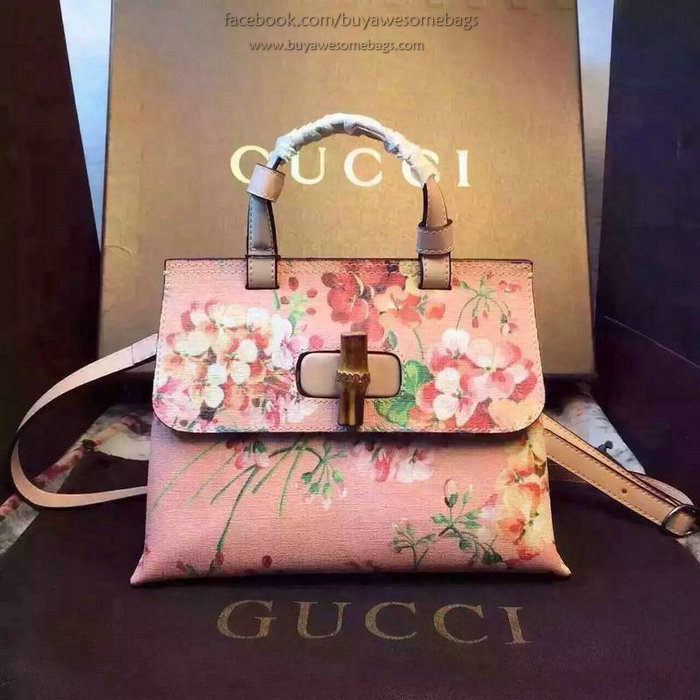 Spot new gucci bags: Gucci Bamboo Daily Leather Top Handle Bag 370831 ...