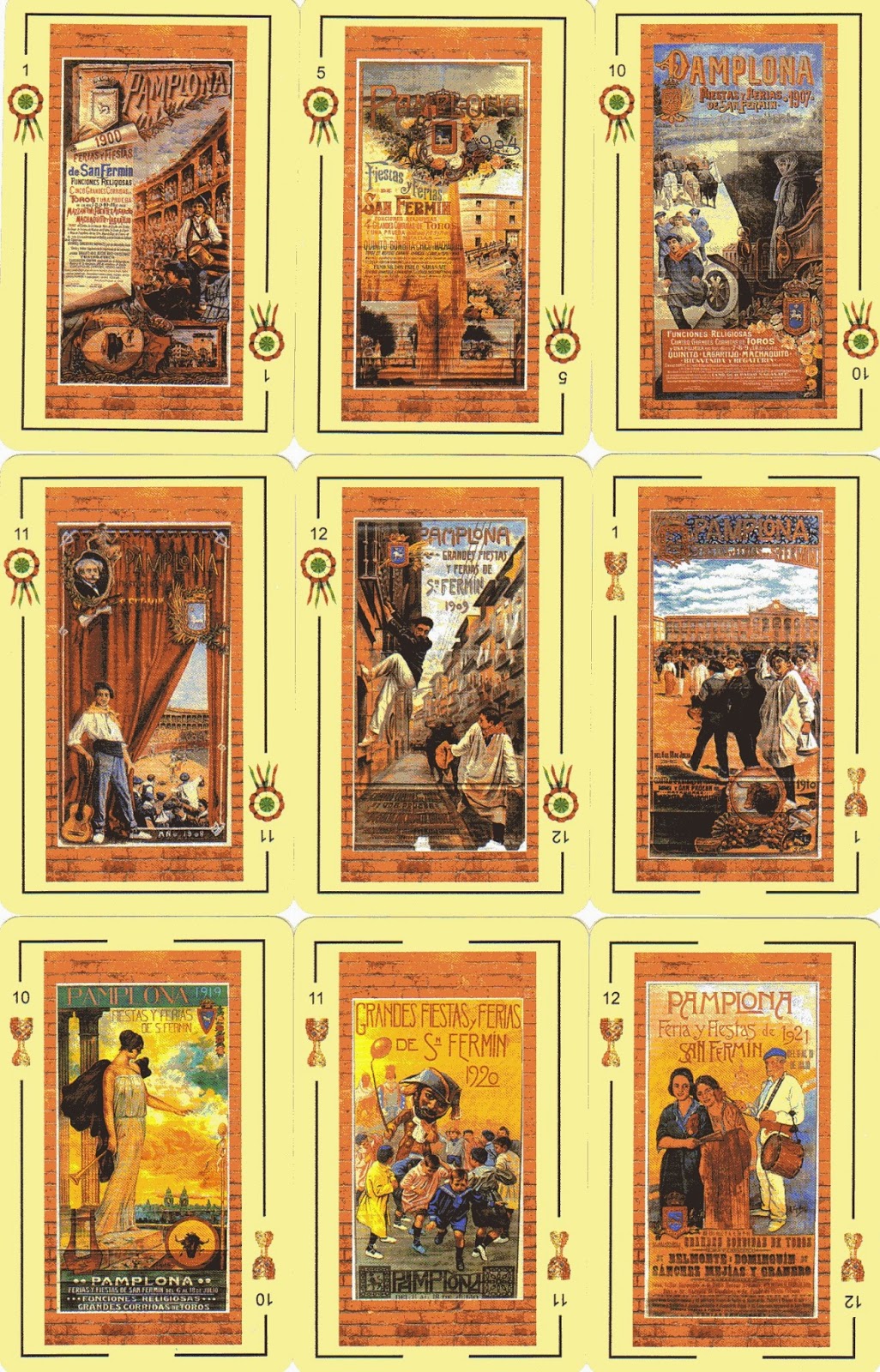 Naipcollectionutrera BARAJA DE CARTAS CARTELES TAURINOS DE PAMPLONA naipcollectionutrera-baraja-de-cartas-carteles-taurinos-de-pamplona