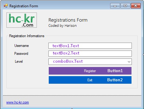C# login & Registrations form with MySQL and MD5 Password - HTML