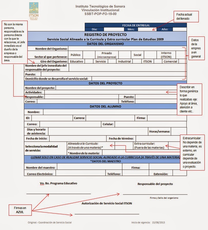 Servicio Social ITSON Unidad Guaymas: FORMATOS DE S.S.