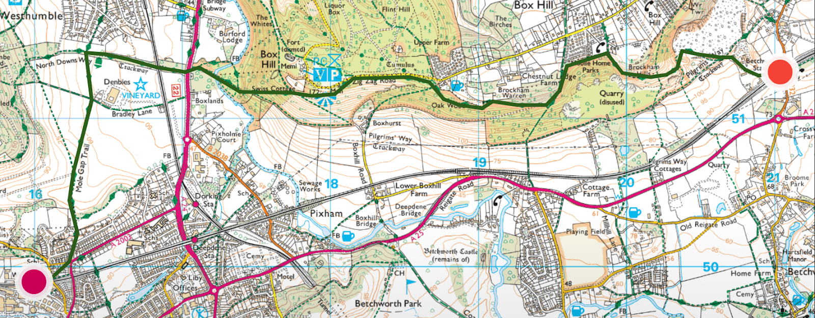 Adil on Life: Walk: Dorking West station to Betchworth station via Box Hill