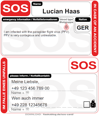SOS-Card für das Gurtzeug