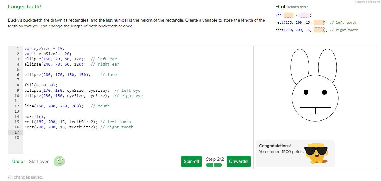 NickPioIT10: 04 Bucktooth Bunny - JavaScript - Khan Academy