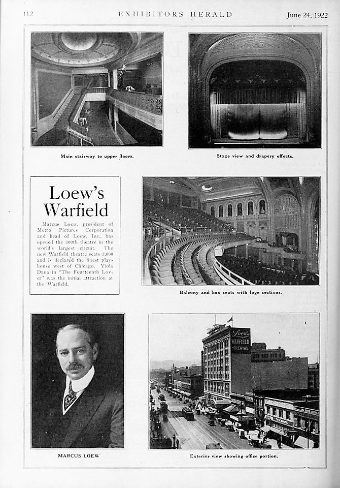 San Francisco Theatres: The Warfield Theatre: interior