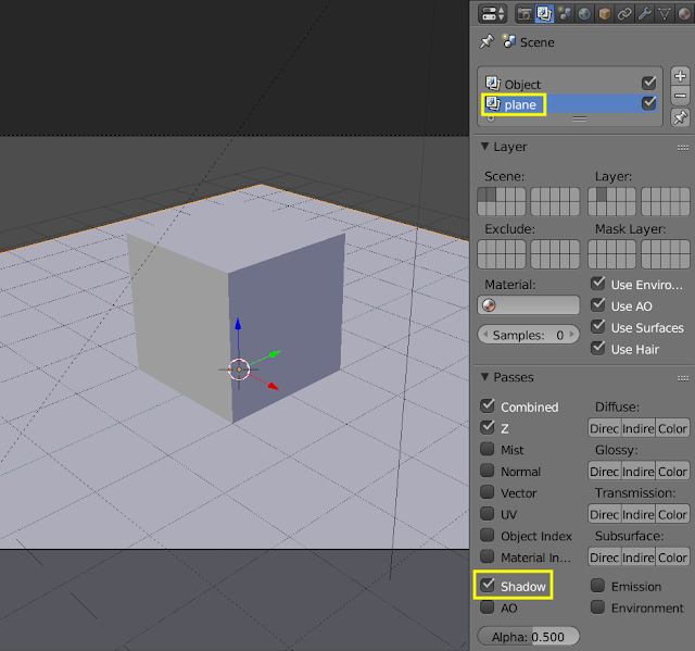Blender 2.78 Cycles : Shadows Only - Shadow Pass