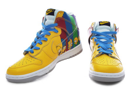 The Simpsons Nikes Custom Dunk Hi Yellow Colorful | Colorful Nikes