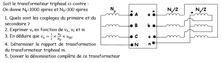 Les transformateurs triphasés : exercice 5