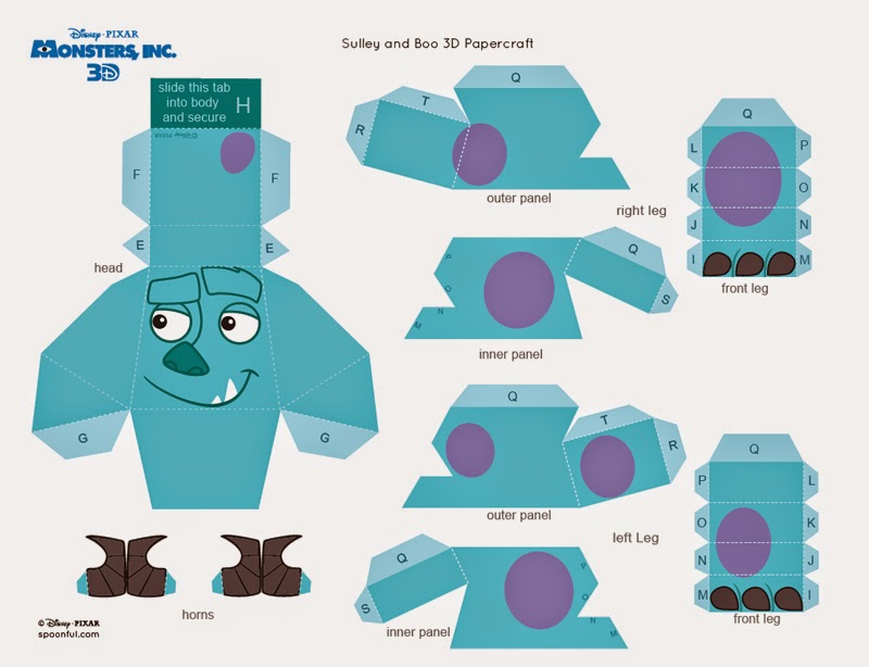 Santa Clara Artesanato: Papercraft Monstros S.A